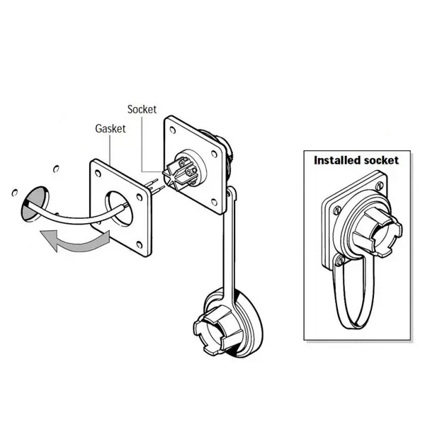 Raymarine D338 Stopcontact 6 polig voor tillers € 90,75